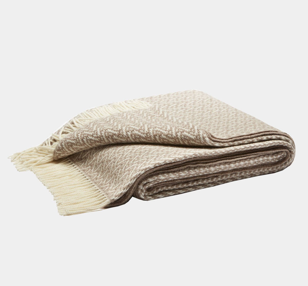 Luxusní deka 100% kašmír INDIANNA beige | LO DECOR